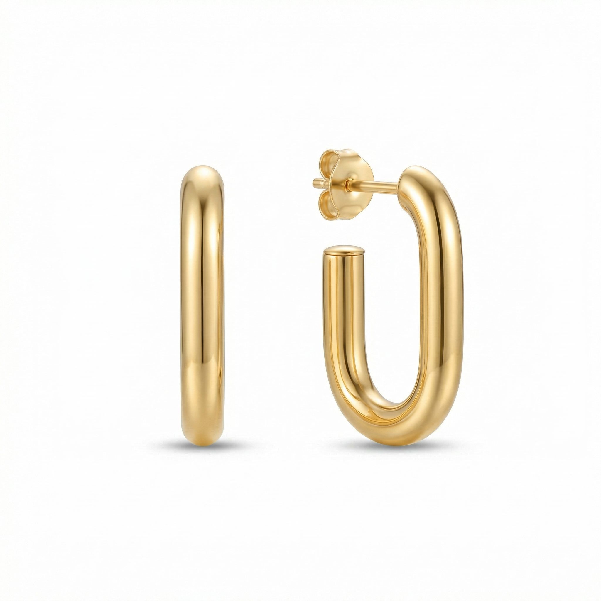 Mono Hoop U Shape Gold Plated Earrings – U & Always