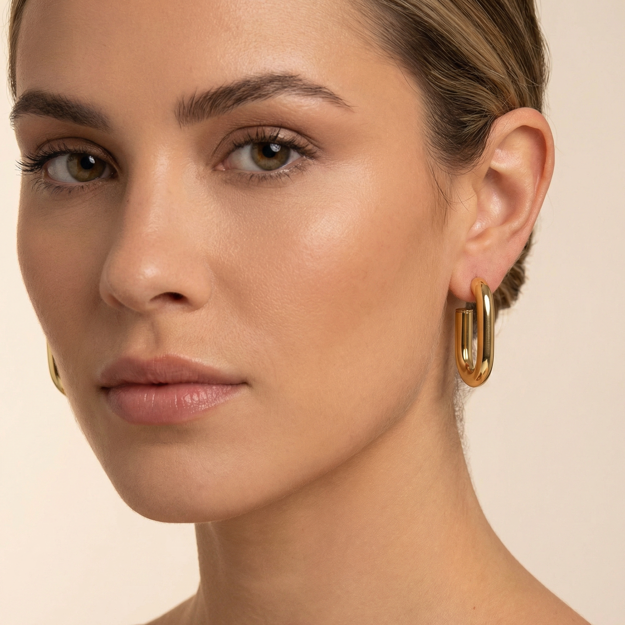 Mono Hoop U Shape Gold Plated Earrings – U & Always